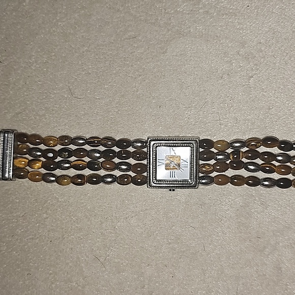 Aria | Accessories | The Aria Tiger Eye Gemstone Triple Layer Wrist ...